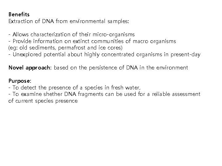 Species detection using Environmental DNA from water samples