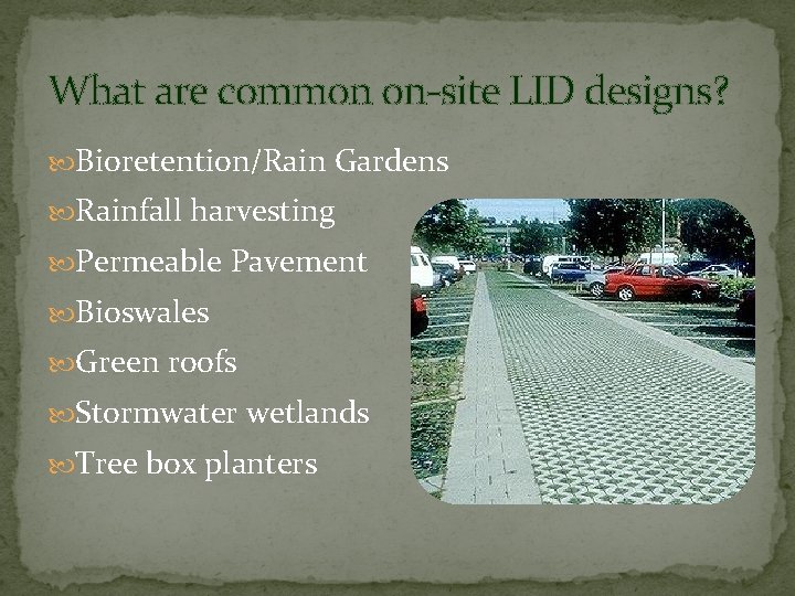 Low Impact Development LID A Sustainable Solution for