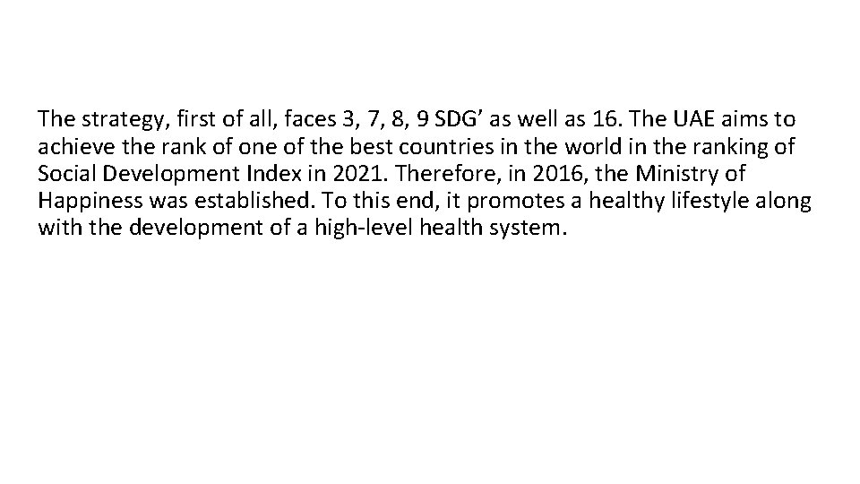 Sustainable Development Goals UAE Case Study The implementation