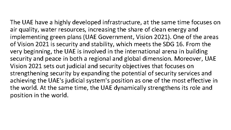 Sustainable Development Goals UAE Case Study The implementation