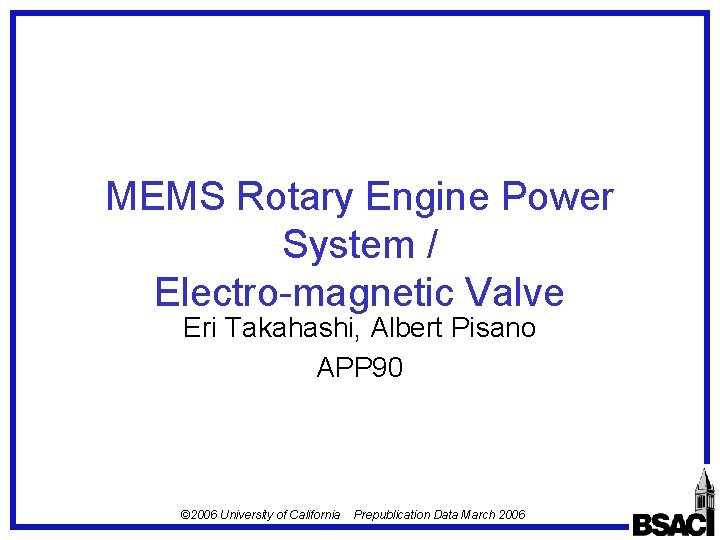 MEMS Rotary Engine Power System Electromagnetic Valve Eri