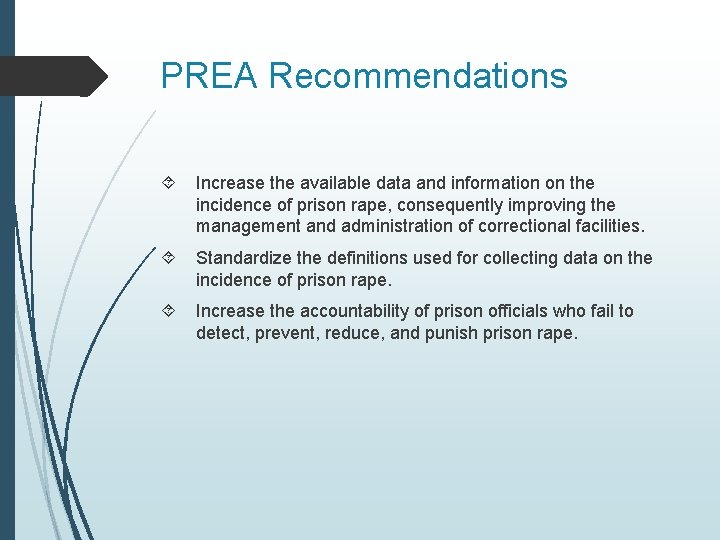 Prison Rape Elimination Act Volunteer Training Performance Objectives