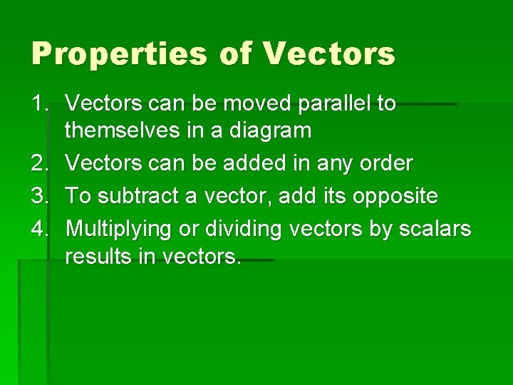 Chapter 2 Representing Motion Vectors and Scalars Quantities