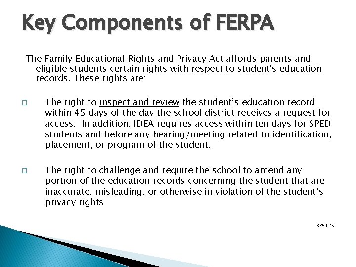 FERPA Family Educational Rights and Privacy Act Public
