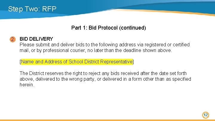 Mandatory Bid Header Request for Proposal Text Services