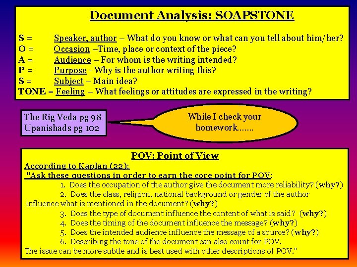 Document Analysis SOAPSTONE S Speaker author What do