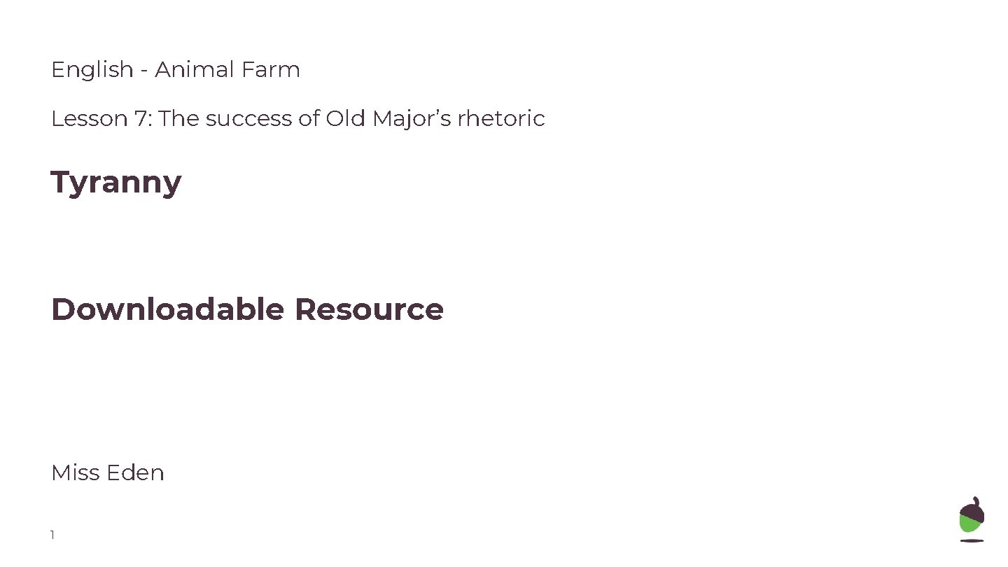 English Animal Farm Lesson 7 The success of