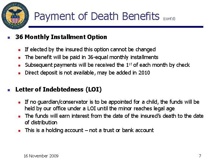 Office of Servicemembers Group Life Insurance AFCPE Military