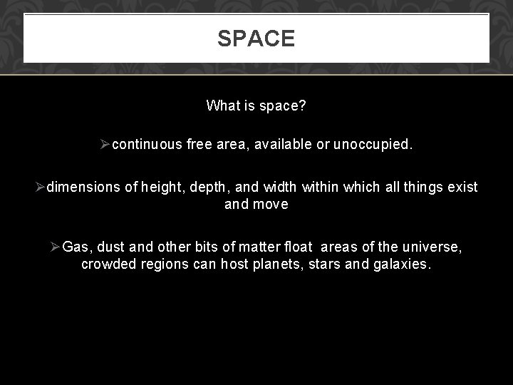 SPACE SCIENCE PRESENTATION Ms Bagyam Mathematics teacher New