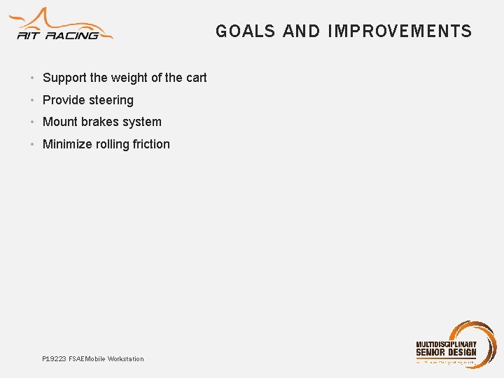 FSAE Mobile Workstation INSERT SUBSYTEM Preliminary Design Review