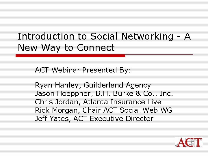 Introduction to Social Networking A New Way to