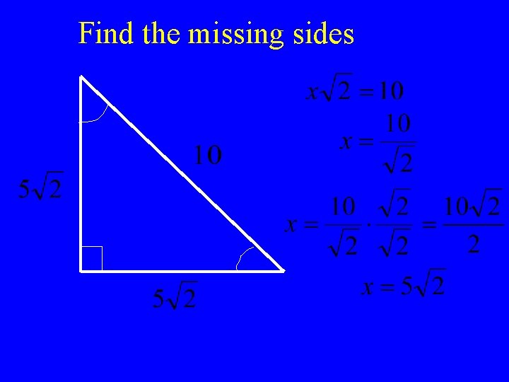 Special Right Triangles Chapter 8 3 DNA NUMBER
