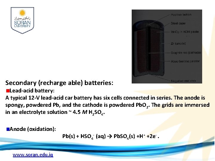 Inorganic chemistry q Batteries and their application q