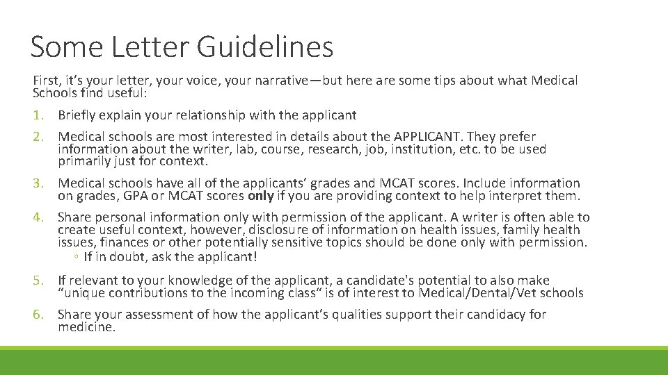 Guide to Writing a Supporting Letter of Evaluation