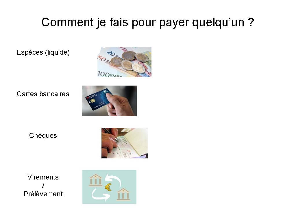 La Banque Sommaire Les moyens de paiement Les