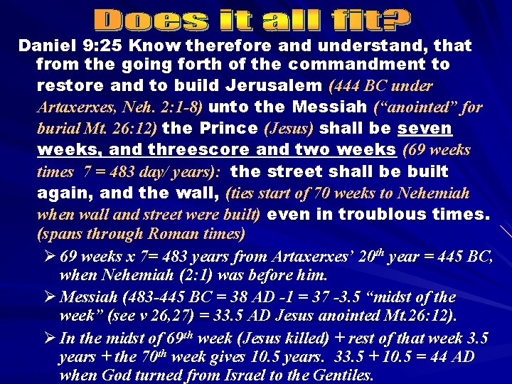 Daniel chapter 9 focus back on Israel When