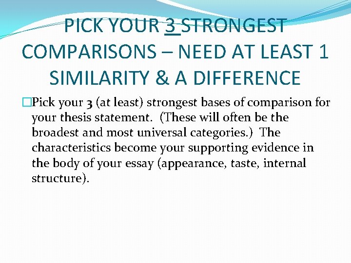 COMPARING COMPARATIVE QUESTION By Monica BondLamberty TO COMPARE