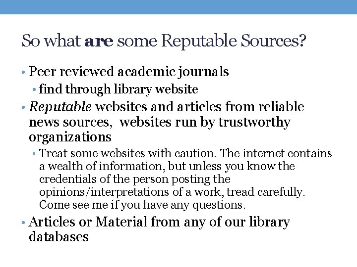 STARTING YOUR RESEARCH Preparing to Write Your Research