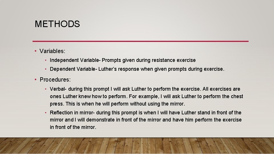Examination of prompts during resistance exercise BY SAMANTHA