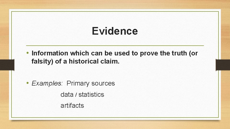 Chronology A sequence of events in time Example