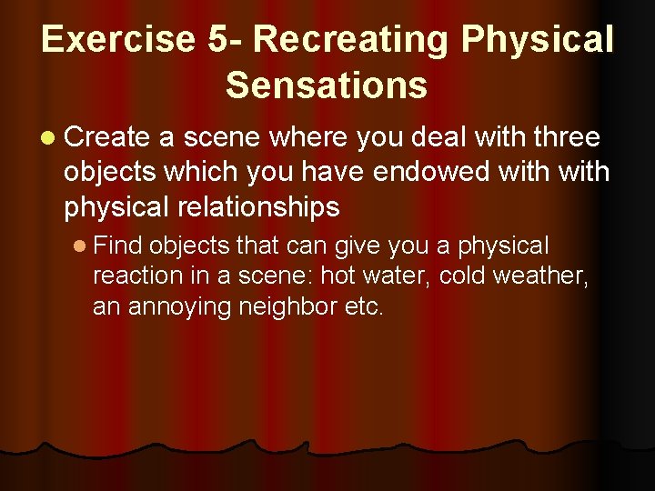 Hagen Exercises Drama 1 B The Six Steps