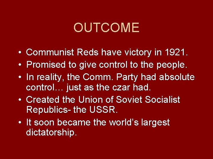 The Russian Civil War 1917 1921 New Government