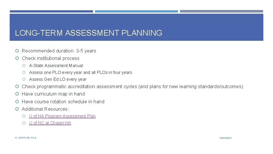 CONTINUOUS IMPROVEMENT LONG AND SHORTTERM PLANNING FOR STUDENTLEARNING