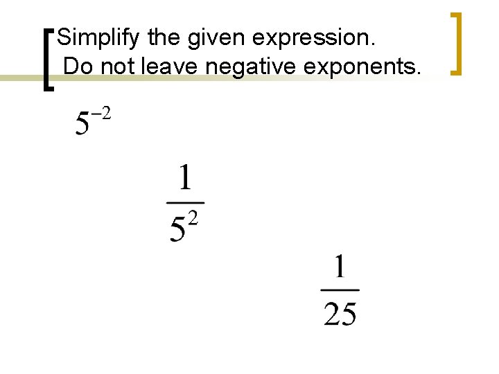 Exponent Rules Exponent Rules Exponent Rules Simplify each