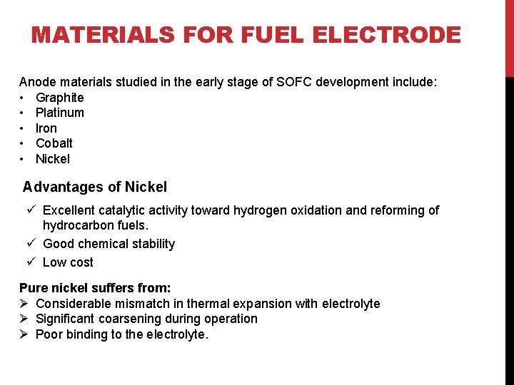 ADVANCED MATERIALS FOR ENERGY CONVERSION SOLID CELLS ELECTRODES