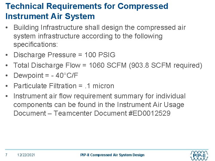 PIPII Compressed Gas Systems Design Maurice BallJerzy Yurick