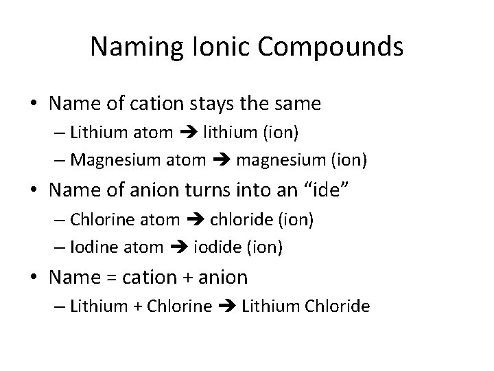 Compound Names and Formulas Section 4 3 Naming