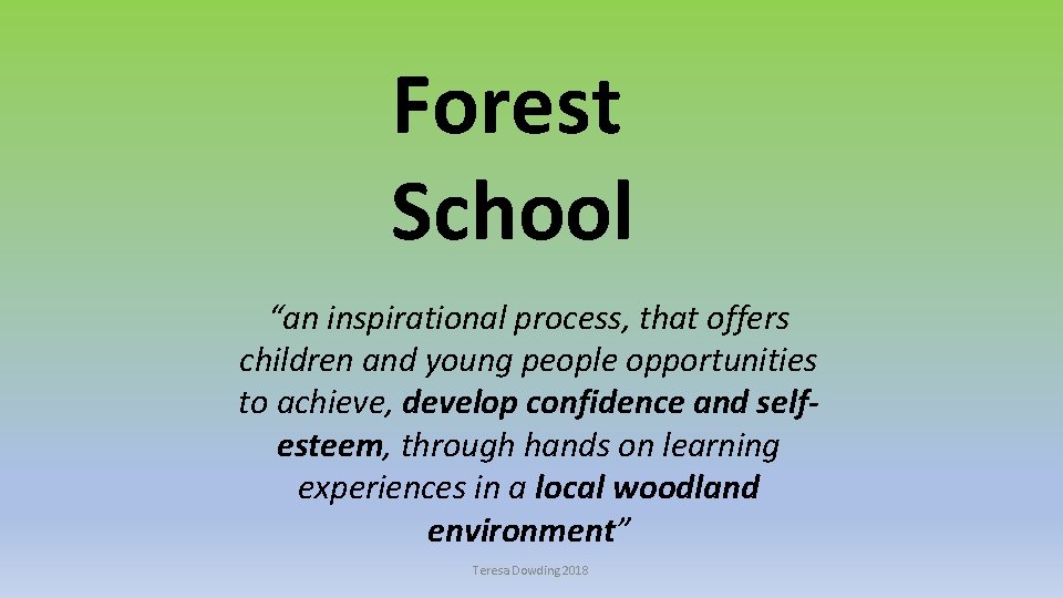 Forest School an inspirational process that offers children