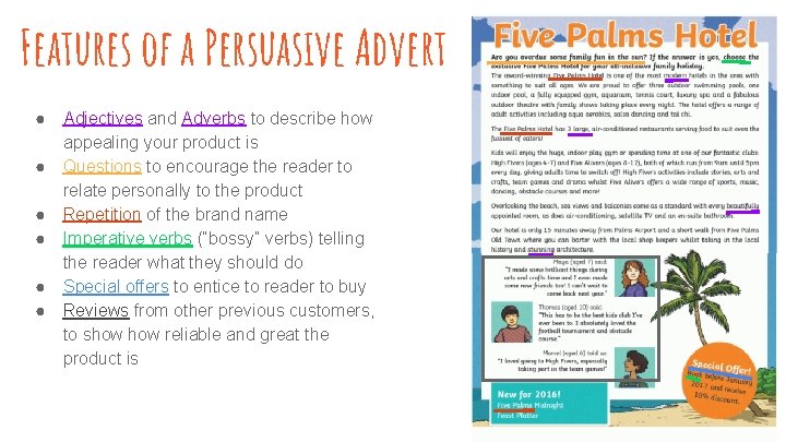 Persuasive Writing WALT Recognise types of persuasive writing