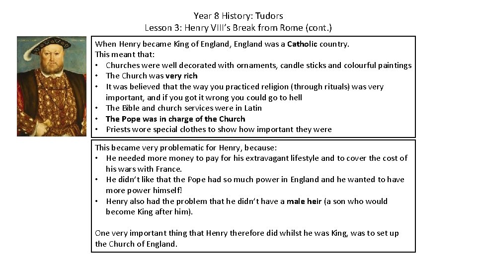 Year 8 History Tudors Lesson 1 The Renaissance