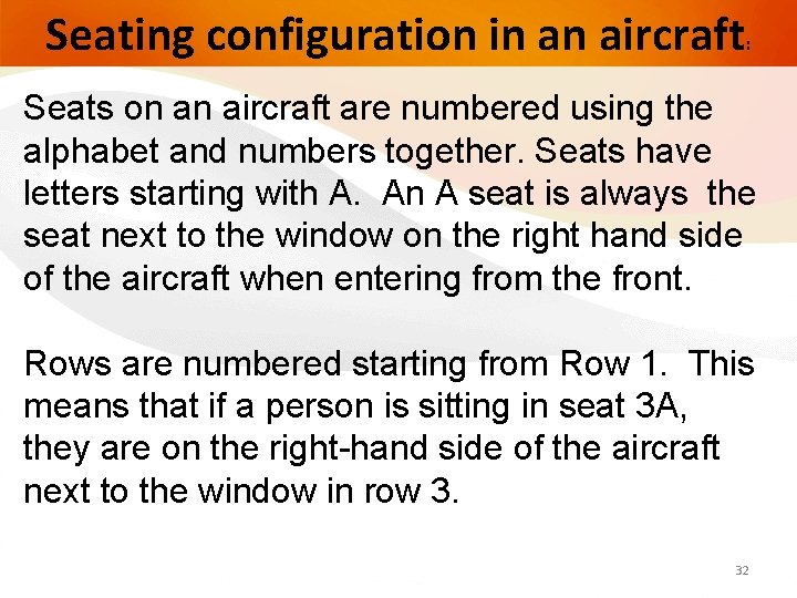 Aircraft Technology Seating configuration 1 Transport Services in