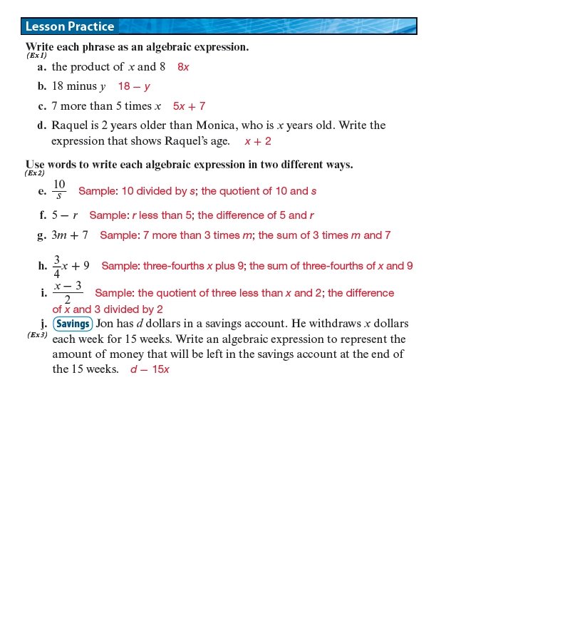 Addition Subtraction Division Multiplication Parenthesis Words Equals x17