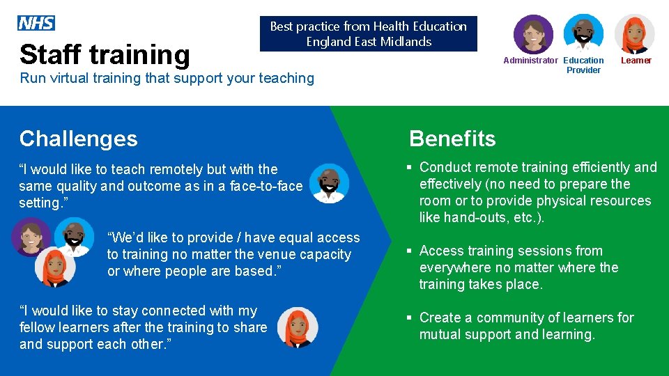 Staff training Best practice from Health Education England