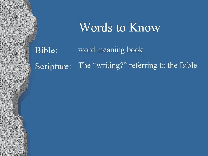 Lesson 1 The Bible The Catechism l What