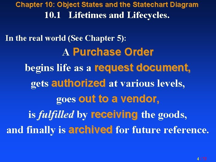 Chapter 10 Object States and The Statechart Diagram