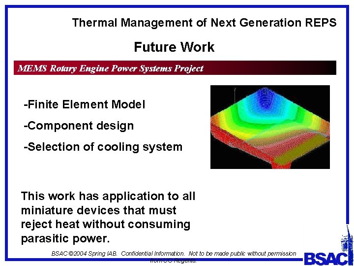 Thermal Management of Next Generation REPS Jonathan Rheaume