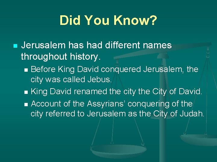 The Kingdom of Israel 1 2 Learning Objectives