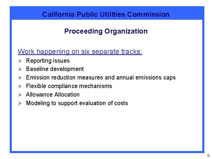 California Public Utilities Commission CPUC Climate Change Activities