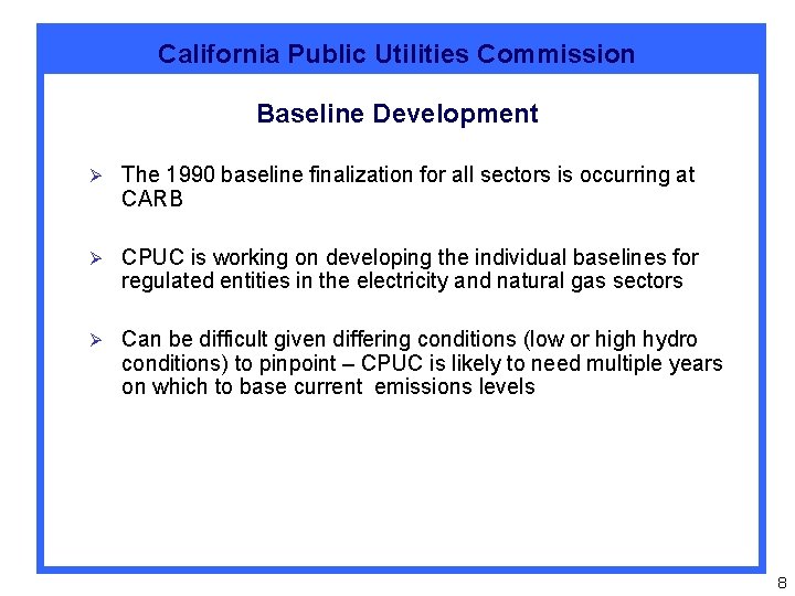 California Public Utilities Commission CPUC Climate Change Activities