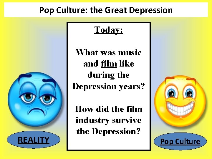 Pop Culture the Great Depression Today What was