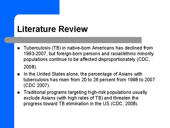 Tuberculosis and the Asian Population of Tarrant County