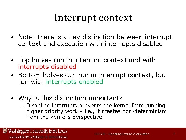Top Half Bottom Half Processing David Ferry Chris