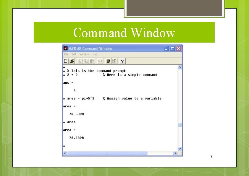 ENE 102 1 GENERAL INTRODUCTION TO MATLAB 1