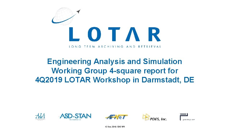 Engineering Analysis and Simulation Working Group 4 square