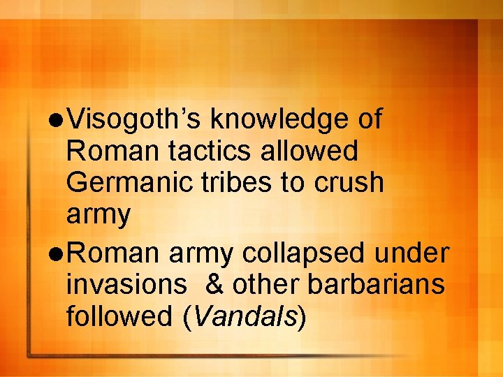 Fall of Rome Rise of Byzantines BRAINSTORM l