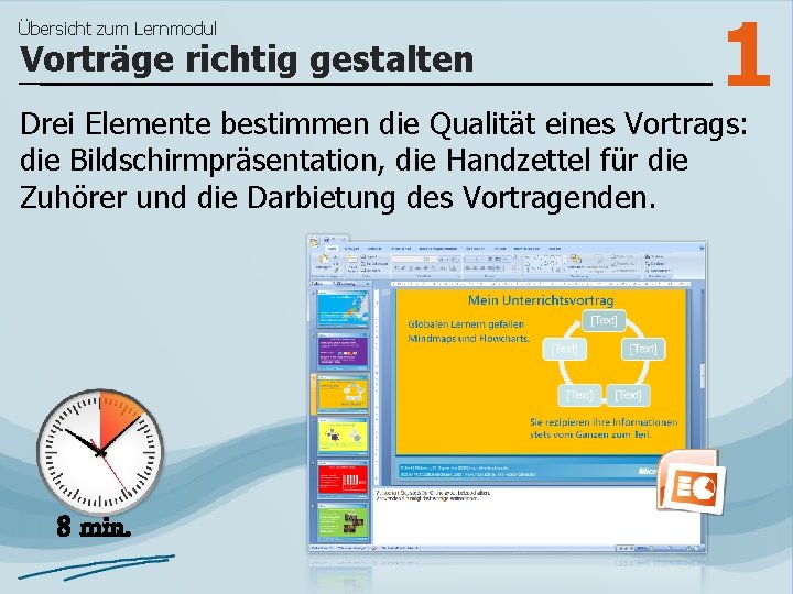 bersicht zum Lernmodul Vortrge richtig gestalten 1 Drei